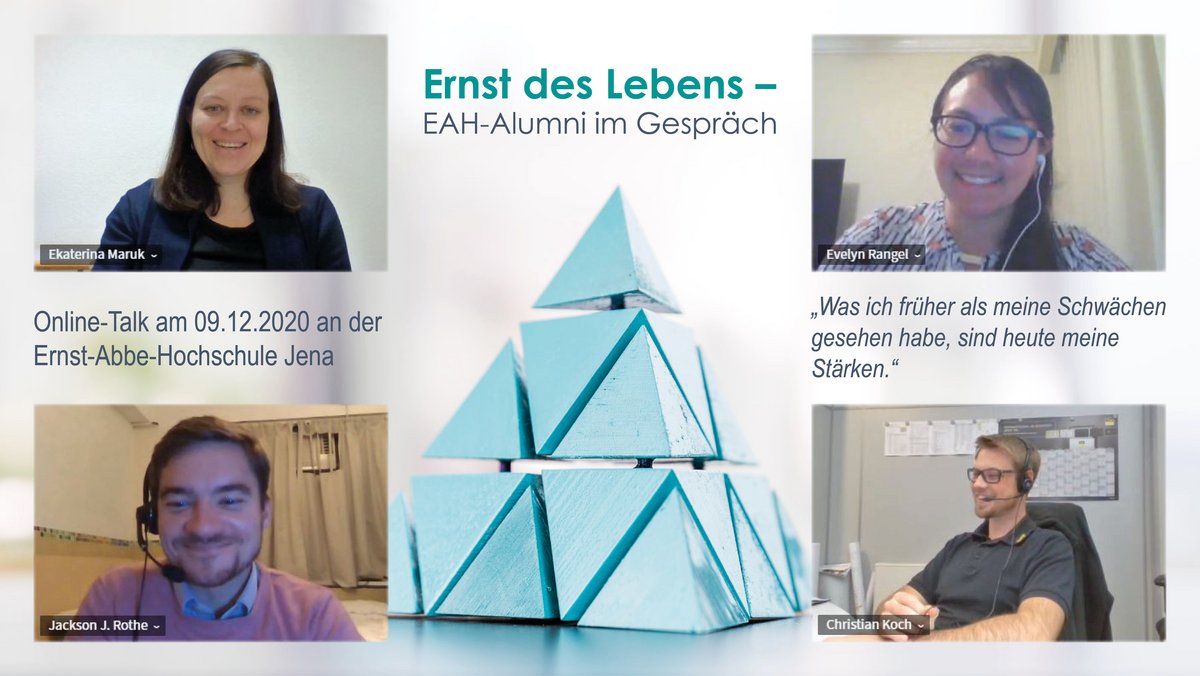 Der Ernst des Lebens? - Alumni der EAH Jena digital im Gespräch - https://www.eah-jena.de